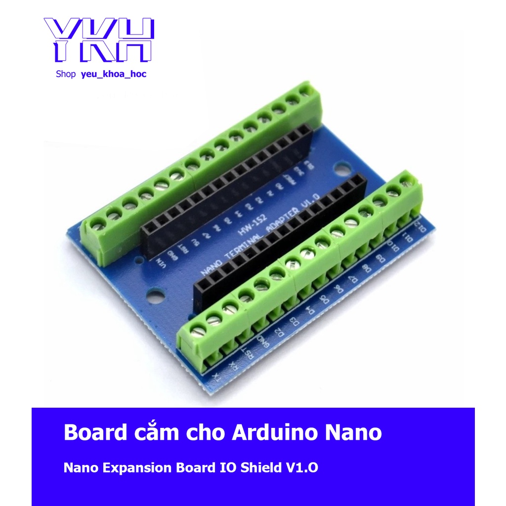 Board cắm (Đế ra chân) cho Arduino Nano, Expansion Board IO Shield V1.O ...