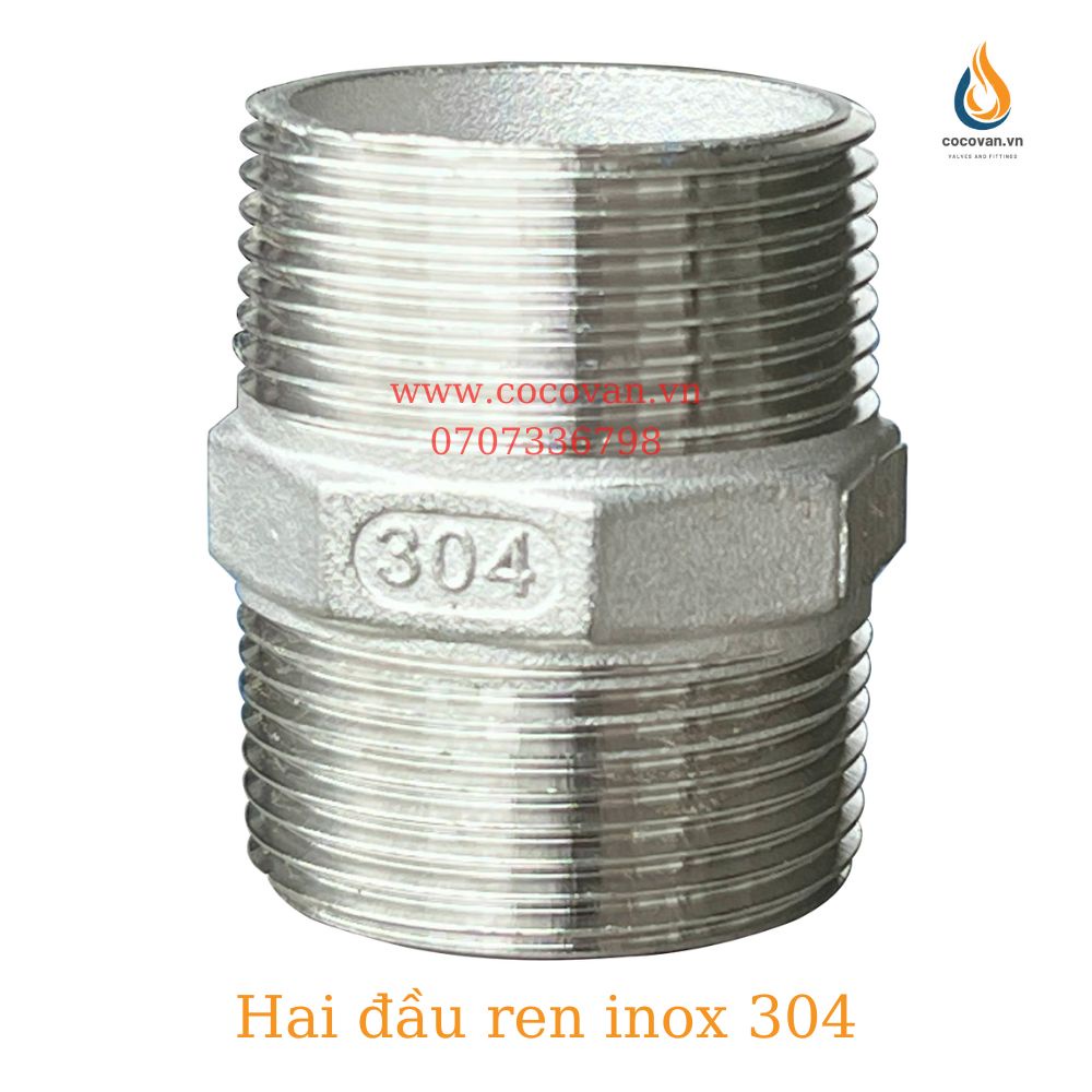 Hai đầu ren inox 304 ,kép inox,nối ren ngoài inox …(DN8-DN32) | Shopee Việt Nam