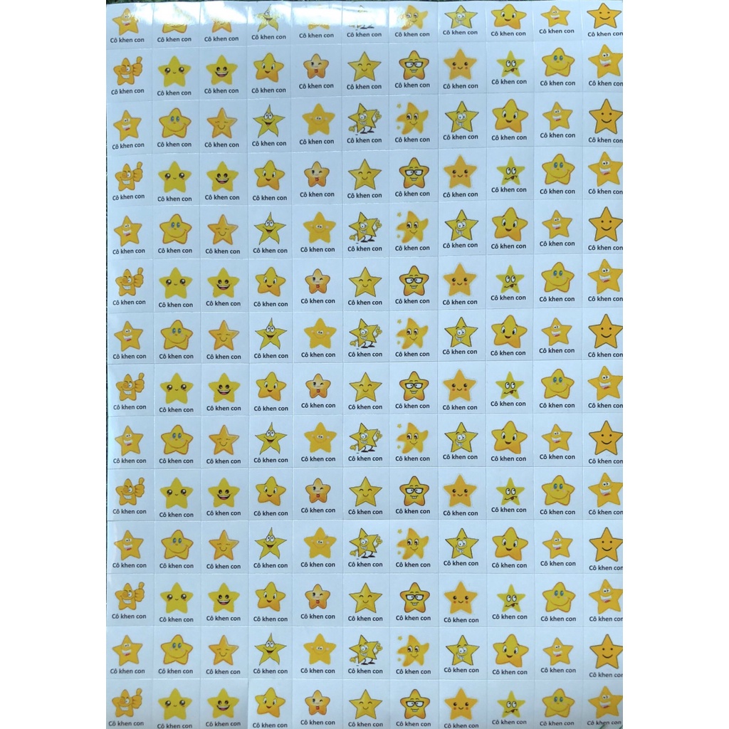 Sticker "CÔ KHEN CON - SAO VÀNG" Sticker khen thưởng học sinh | Shopee ...