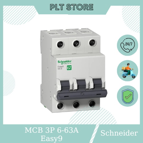 Cầu dao tự động (Aptomat), MCB Easy9 Schneider CB 3P, 4.5kA, 230V, C curve 6A - 63A | Shopee ...