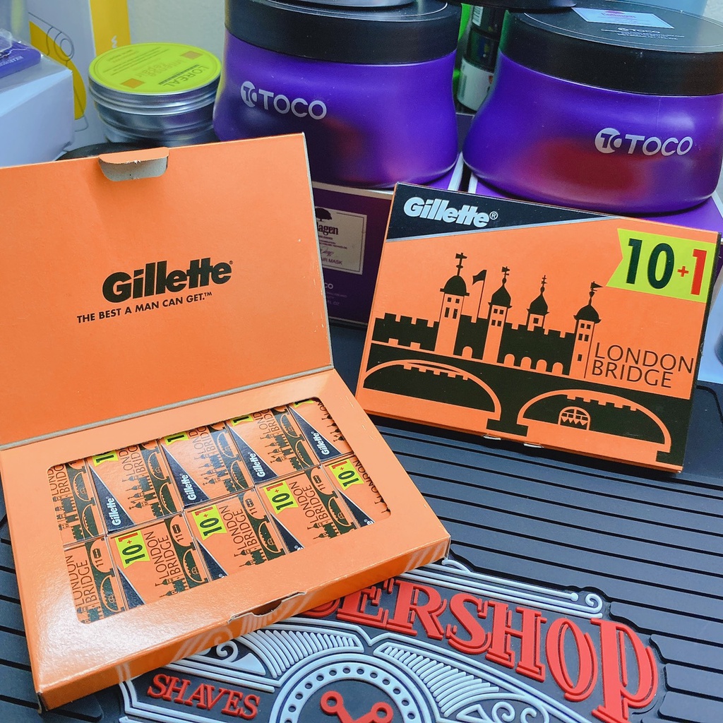 Hộp 100 lưỡi lam Gillette - London Bridge (Cam) | Shopee Việt Nam
