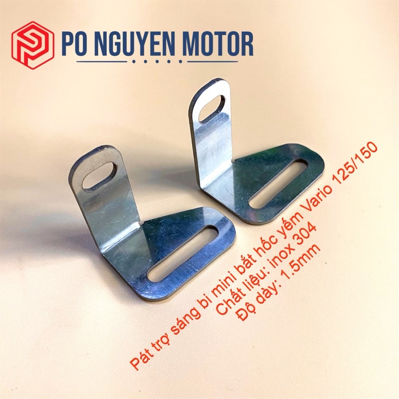 Pát inox 304 bắt hốc yếm cho đèn trợ sáng bi mini xe Vario | Shopee ...