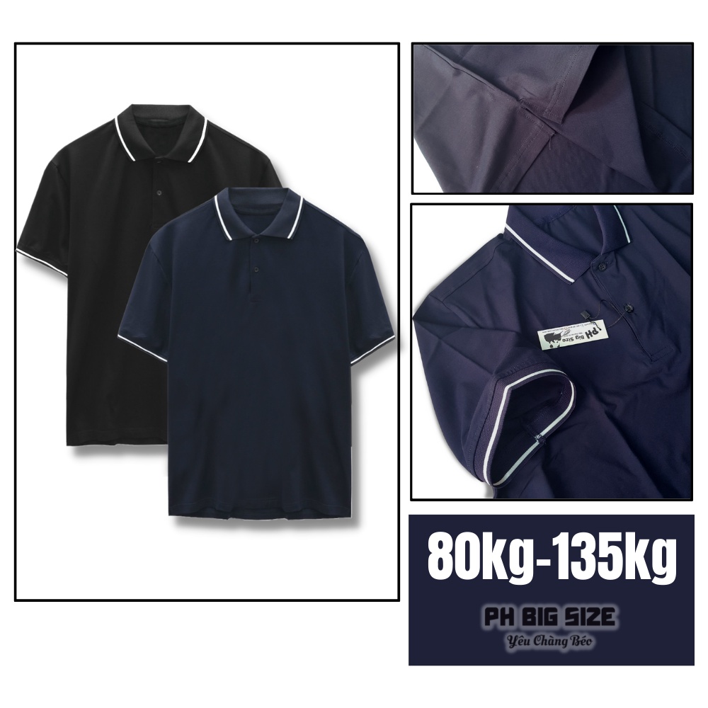 Áo Thun Polo Bigsize 80kg - 135kg | Áo Phông Có Cổ Bẻ Size To | PH BIGSIZE | A201 | Shopee Việt Nam