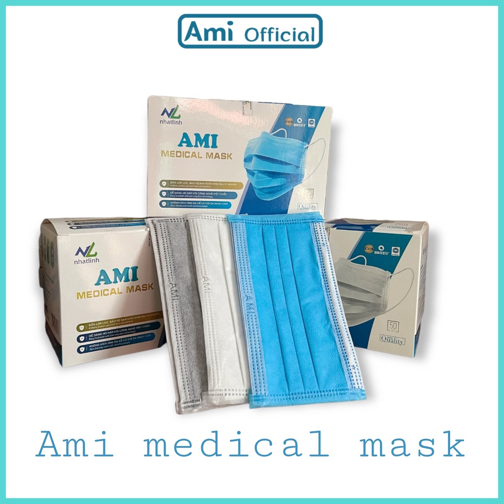 Khẩu trang Ami Medical mask kháng khuẩn an toàn cho sức khoẻ hàng chính ...