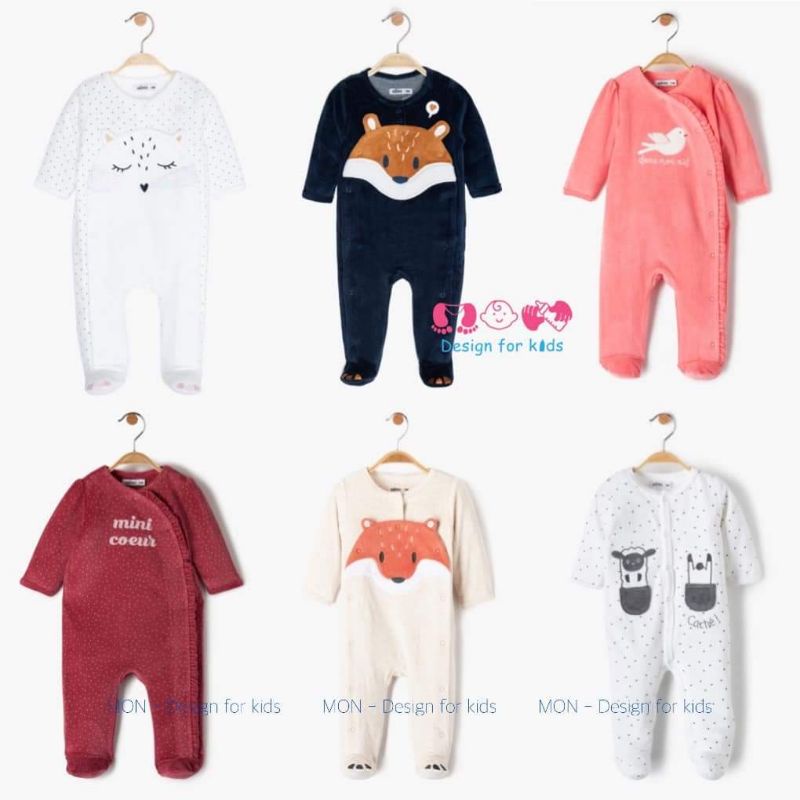 Body sleep nỉ nhung GEMO cho bé trai bé gái từ 3-12 tháng | Shopee Việt Nam