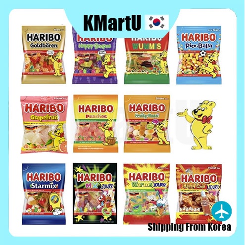 [haribo] Thạch 100g Kích Thước / dinos, Gấu Ma, Hạnh Phúc, Xe Buýt ...
