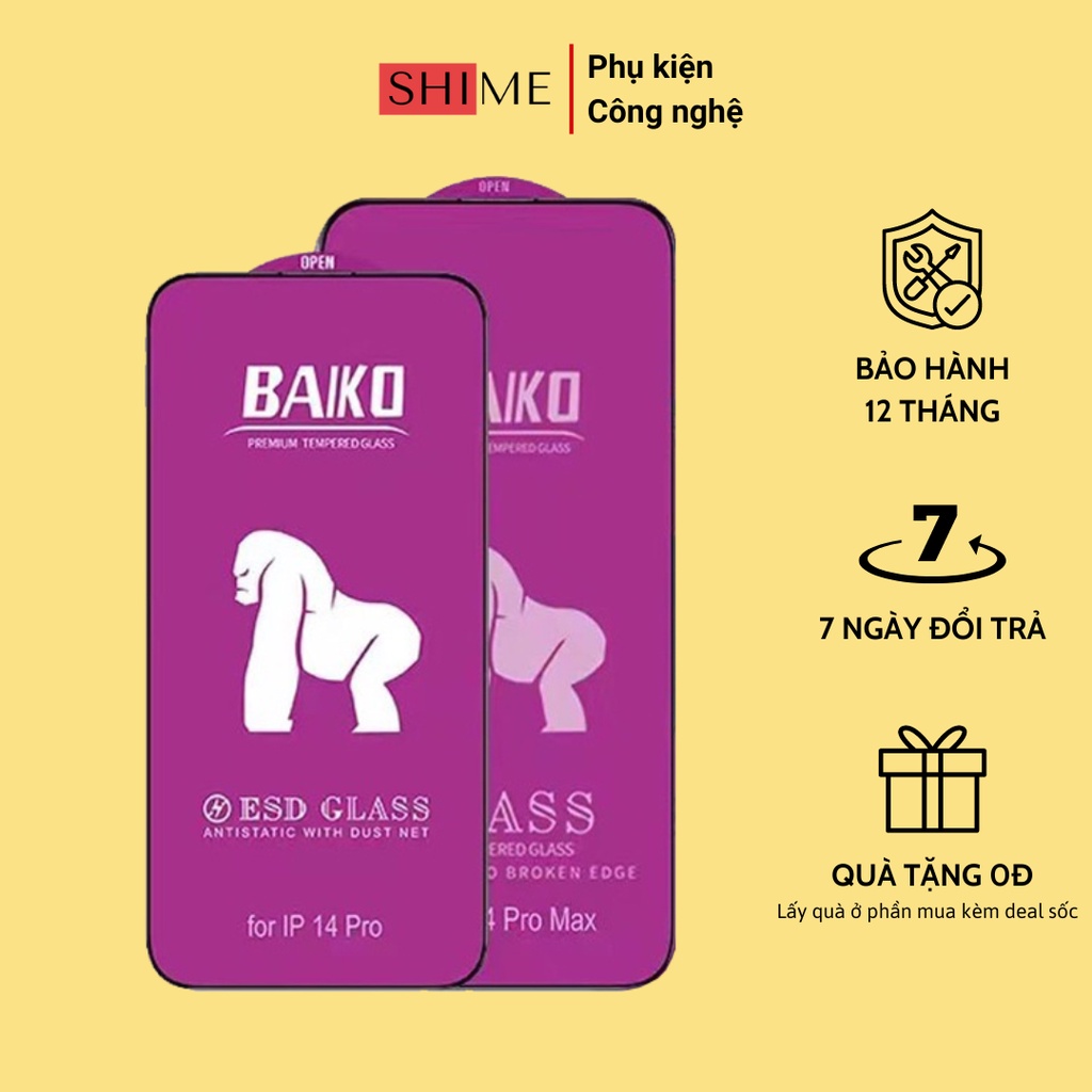 Kính cường lực Baiko tím, bền hơn, xịn hơn baiko, kingkong thường ...