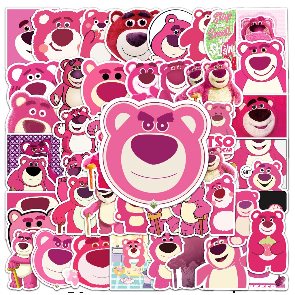 Set 50 sticker hình Gấu dâu Lotso chống thấm nước | Shopee Việt Nam