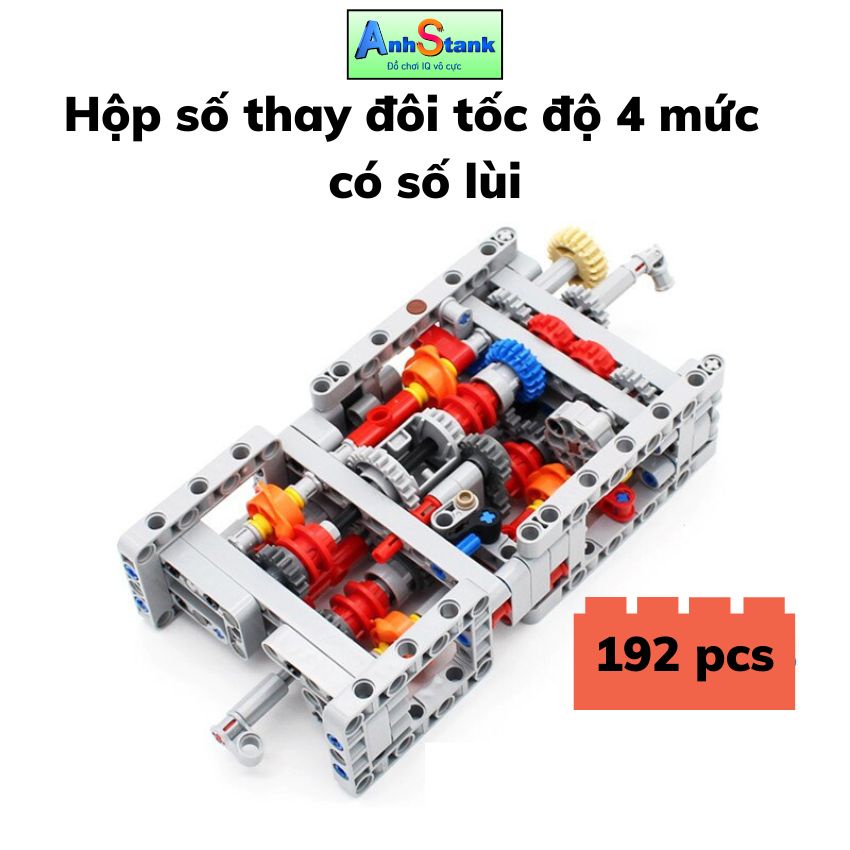 Động cơ oto hộp số thay đổi tốc độ 4 mức có số lùi tương thích với MOC, bộ 9686, dòng technic và ...