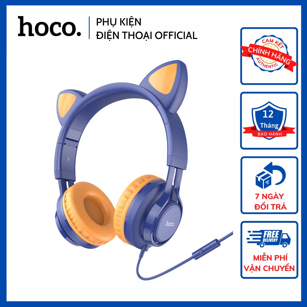 ⚡CHÍNH HÃNG⚡Tai nghe chụp đầu Hoco W36 kết nối jack 3.5mm, mút đệm ...