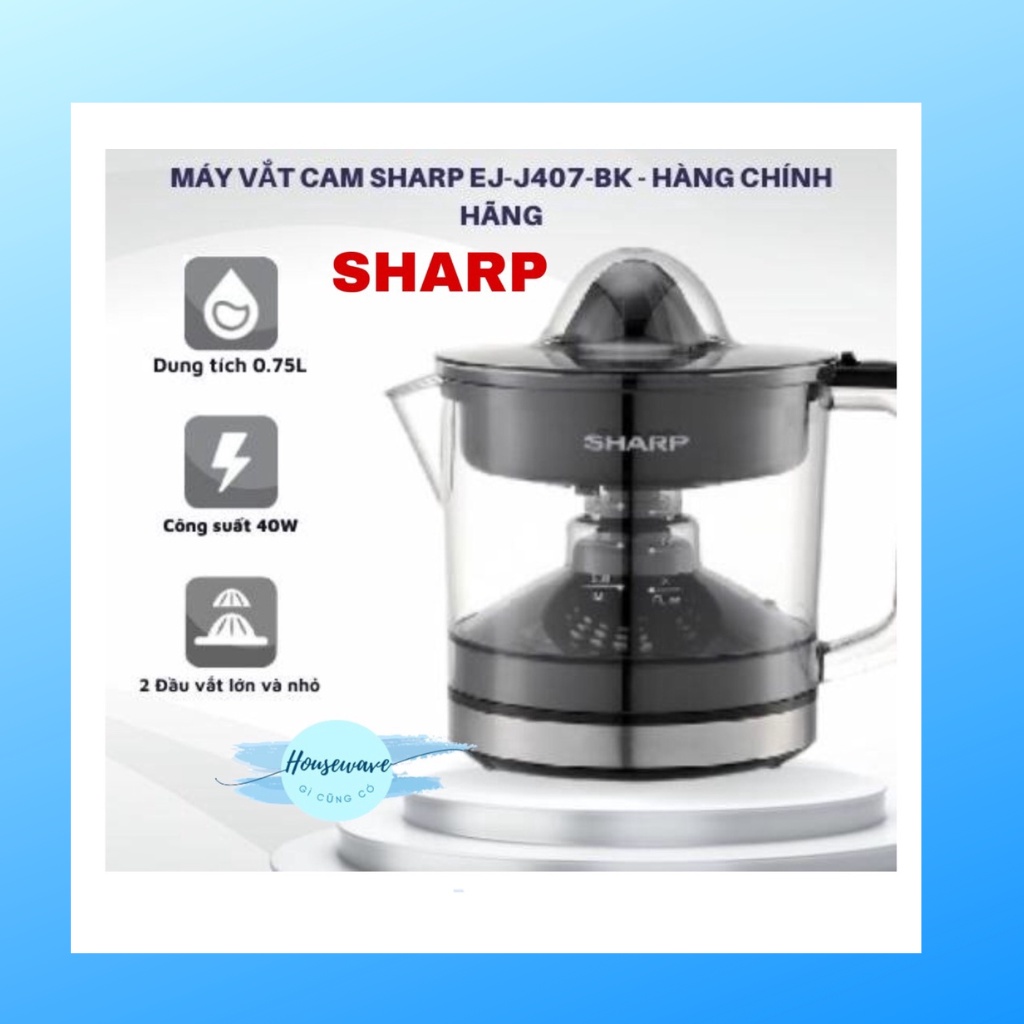 Sharp_Máy vắt cam Sharp EJ-J407-BK (0.75L) - Hàng chính hãng | Shopee Việt Nam