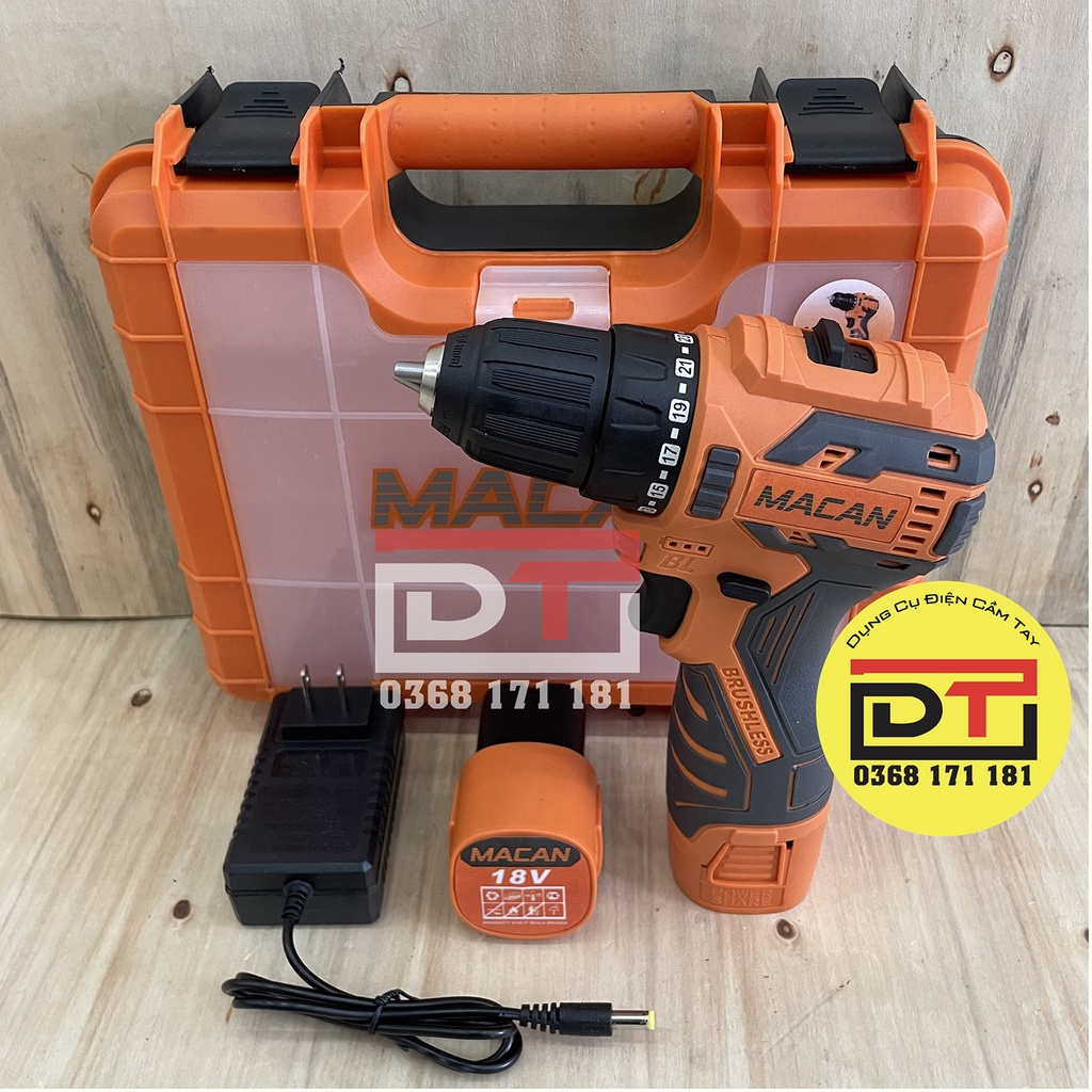 Máy Khoan Pin MACAN 18V Không Chổi Than Pin 4 Cell | Shopee Việt Nam
