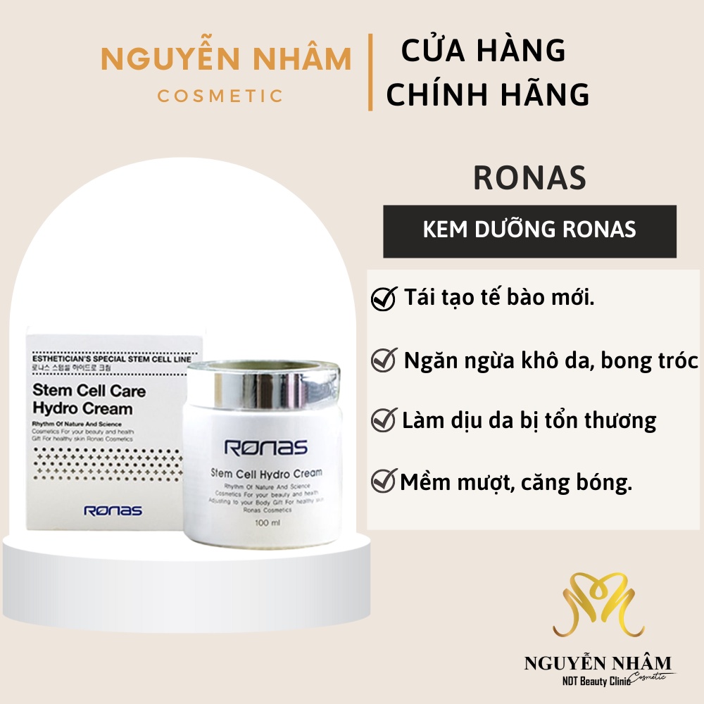 [CHÍNH HÃNG] Kem Dưỡng Tế Bào Gốc RONAS STEM CELL HYDRO CREAM 100ml ⚡️ ...