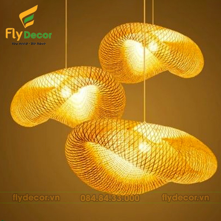 Đèn mây tre đan thả trần hình đám mây dáng Elip cho quán cafe | Shopee ...