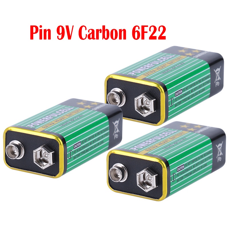 Pin 6F22 Carbon 9V Loại Xịn - Hộp Đế Pin 9V có nắp và công tắc ON/OFF | Shopee Việt Nam