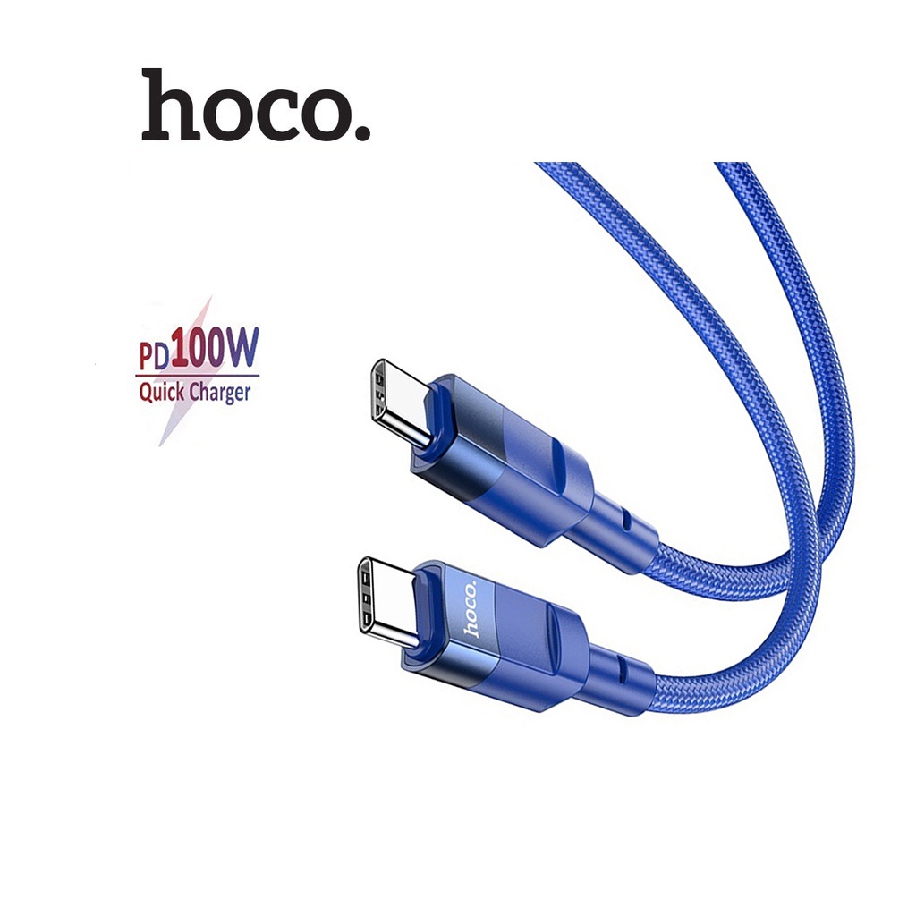 Cáp sạc nhanh 100W Hoco U106 Type-C sang Type-C dây bện Nylon bền bỉ cho Android dài 1.2M ( Xanh ...