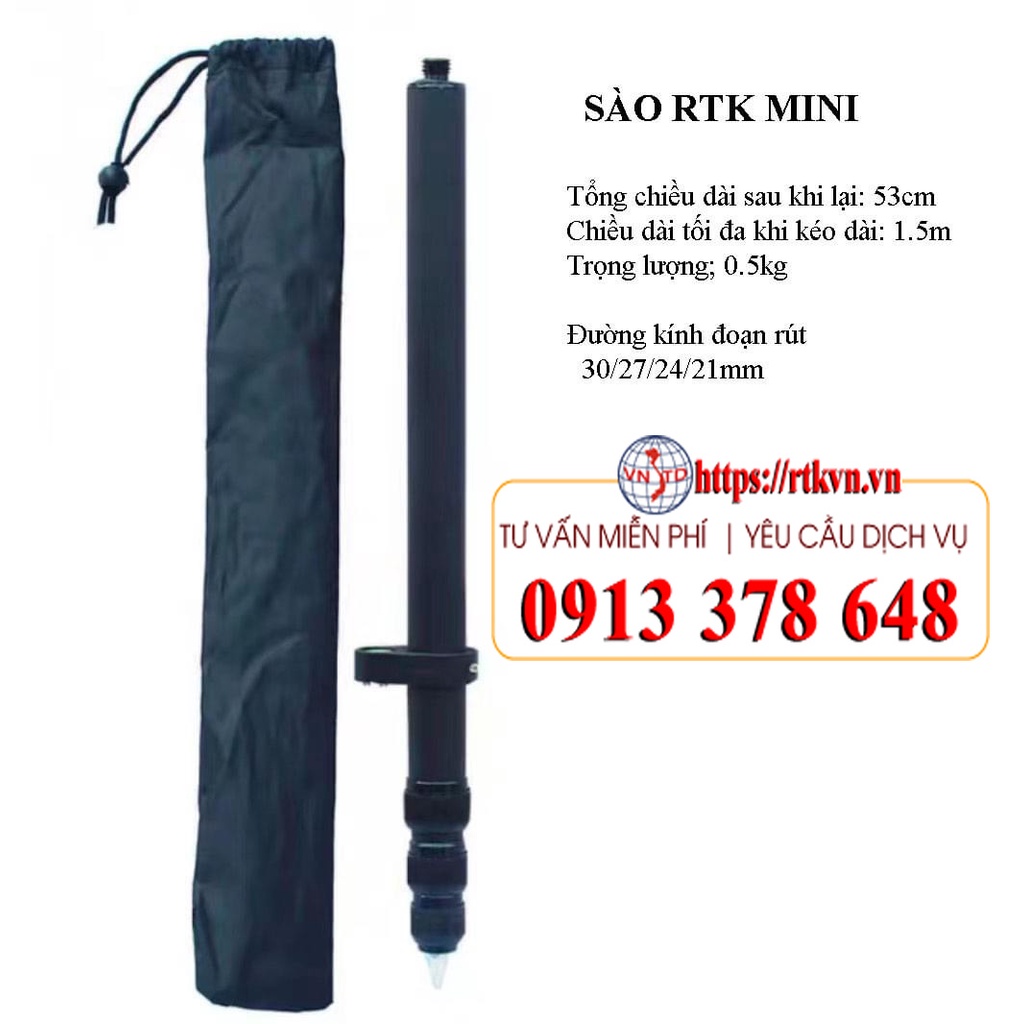 Sào RTK mini Đa Năng chính hãng cho máy GPS RTK, toàn đạc, gương ...