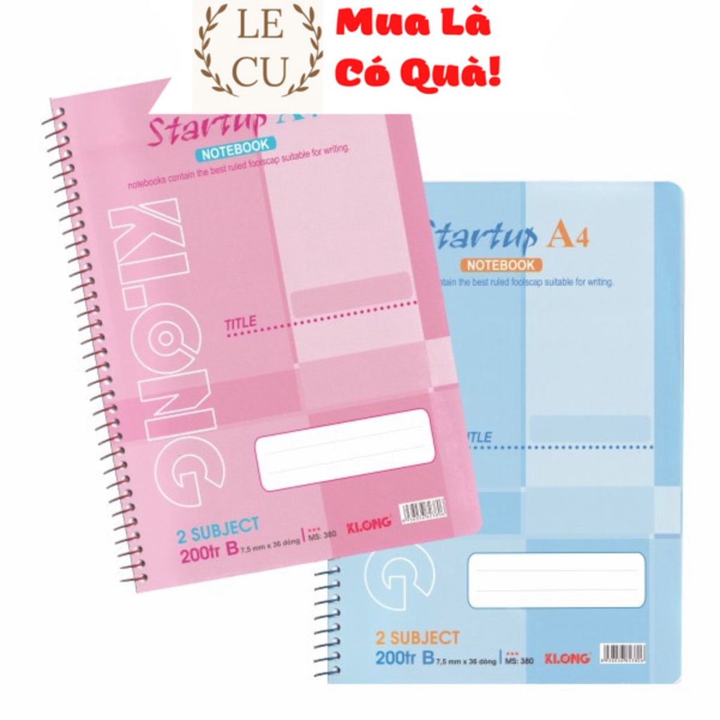 [Sổ vở đẹp] Sổ lò xo đơn KLONG A4 200 Trang; MS: 380 | Shopee Việt Nam