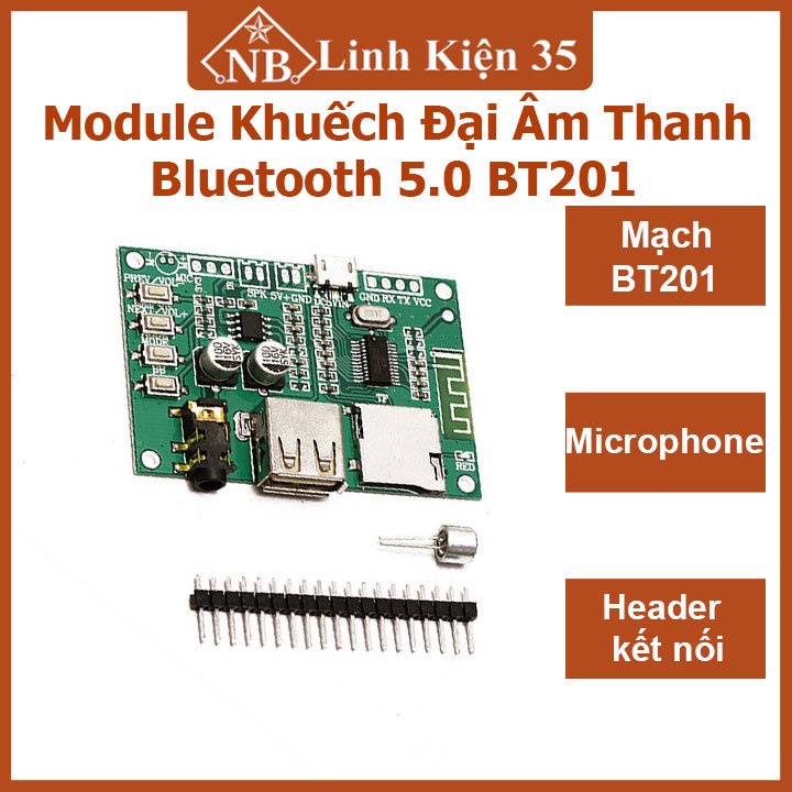 Mạch module khuếch đại âm thanh bluetooth 5.0 BT201 chất lượng cao ...
