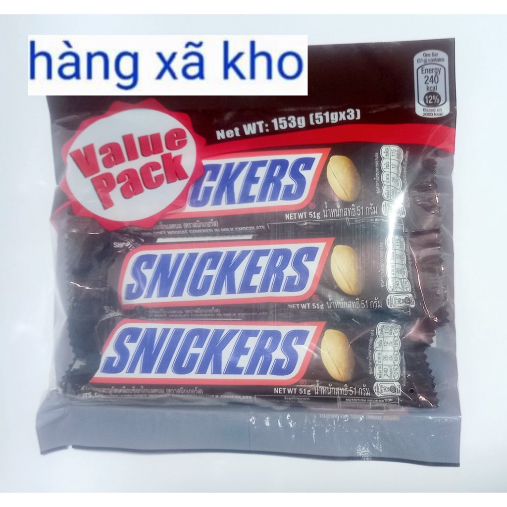 socola Snickers túi 153g ( 3 thanh) _T9/2024 | Shopee Việt Nam