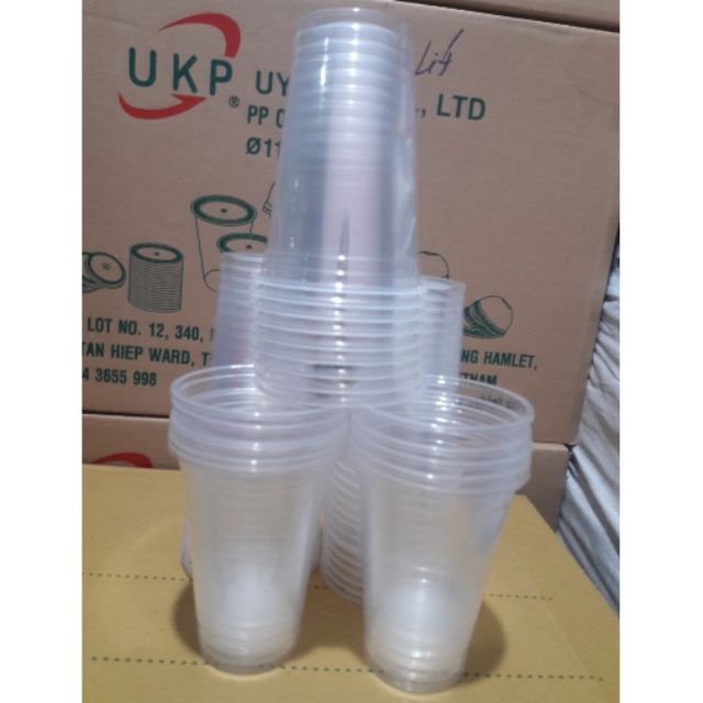 Ly nhựa trơn 500 ml pp (1 cây 50 ly) kèm nắp | Shopee Việt Nam