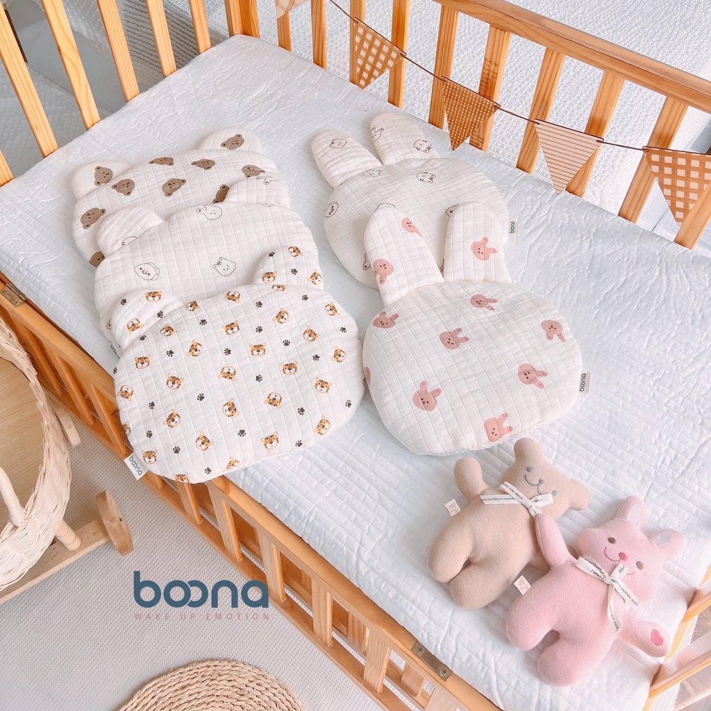 [Mẫu mới 2023] Gối xô sơ sinh Boona chính hãng cho bé vải sợi Muslin cao cấp kết hợp mặt lưới 3D ...