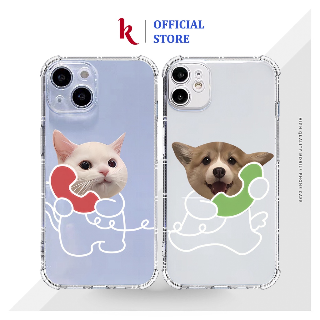 Case ốp lưng iphone đôi Chó Mèo Hội Thoại cho 16 15 pro max 15plus 14 ...