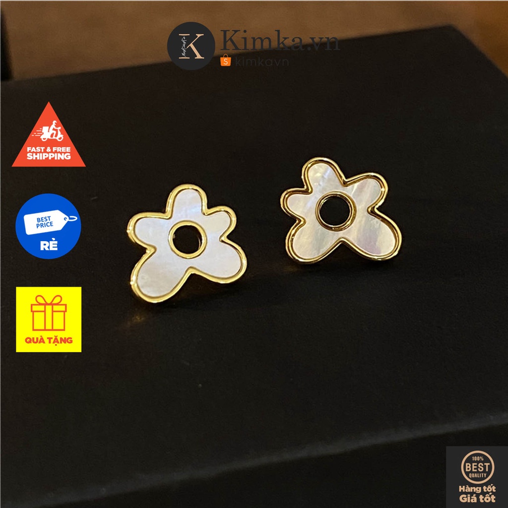 (0826) Khuyên Tai Retro Hoa Bất Cân Xứng Nổi Bật | Shopee Việt Nam