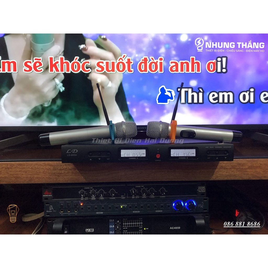 Bộ đầu thu Micro Không Dây Karaoke LD-8000 - Đầu Thu Phát Ổn Định-Đầu ...
