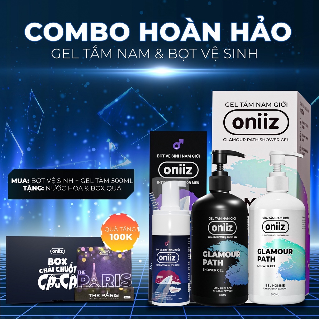 Combo hoàn hảo Bọt vệ sinh nam giới, Sữa tắm hương nước hoa Oniiz - Quà ...