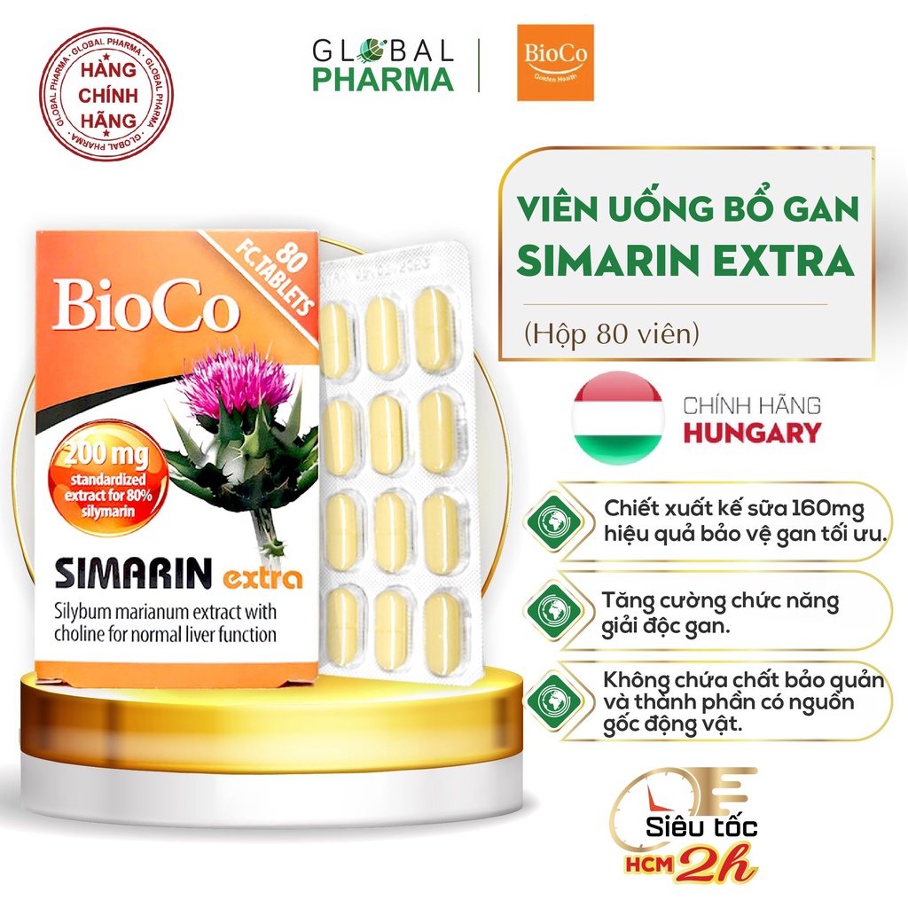 [HUNGARY] Giải độc gan, Hạ men gan BIOCO SIMARIN EXTRA (Hộp 80 viên) | Shopee Việt Nam