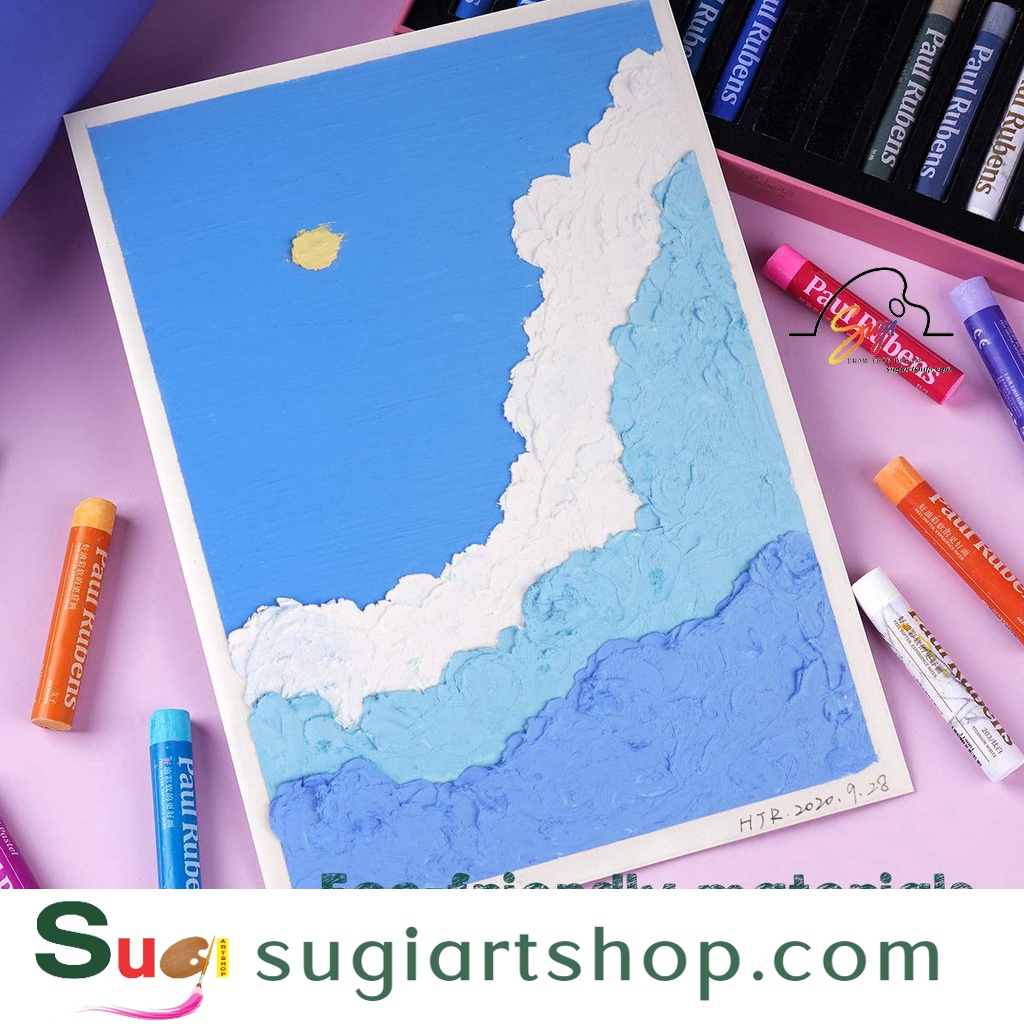 [ Sugi Art Shop ] Oil Pastel Paper, Giấy vẽ màu Sáp Paul Rubens xấp 30 ...