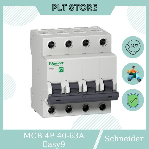Cầu dao tự động (Aptomat), MCB Easy9 Schneider CB 4P, 4.5kA, 230V, C curve 40A, 50A, 63A ...