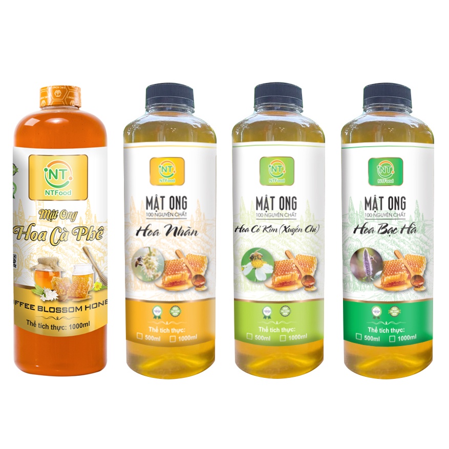 Mật Ong Nguyên Chất - Hoa Cafe / Hoa Nhãn / Hoa Xuyến Chi / Bạc Hà NTFood 1000ml - Nhất Tín Food ...