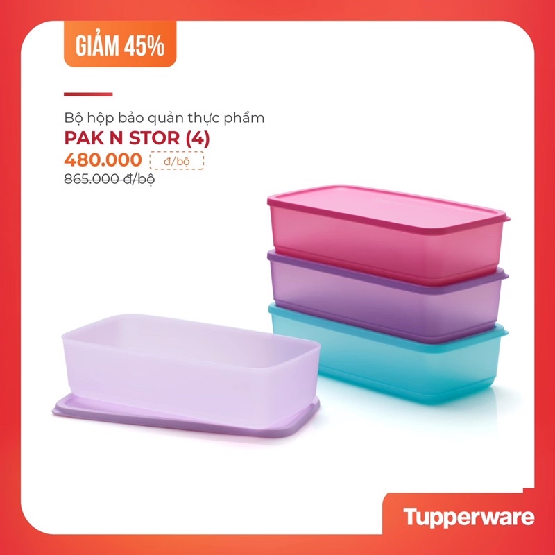 Hộp Bảo Quản Thực Phẩm Pak N Stor - Tupperware chính hãng | Shopee Việt Nam