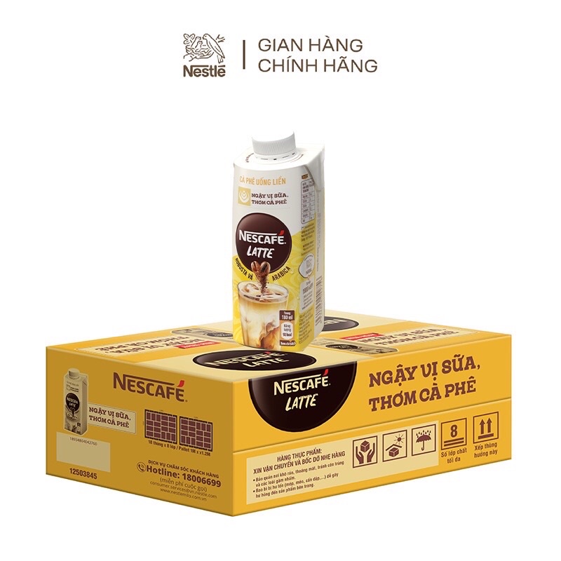 Thùng 24 hộp *180ml cafe uống liền Nescafe latte ( date mới hàng quét mã- có ship.hỏa tốc HCM ...