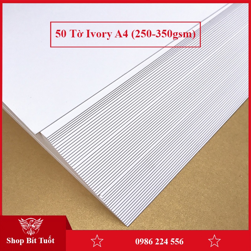 Giấy bìa cứng A4 Ivory 250 - 350gsm hộp quà thẻ Plash Card vẽ tranh làm ...