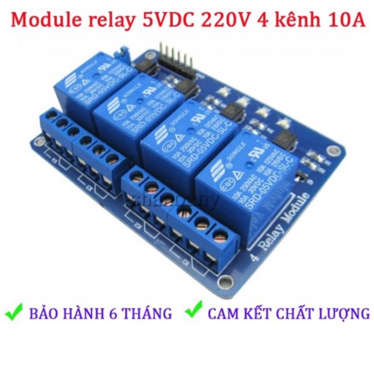Module relay 5V 4 kênh đóng cắt mạch điện 220V 10A có cách ly quang ...