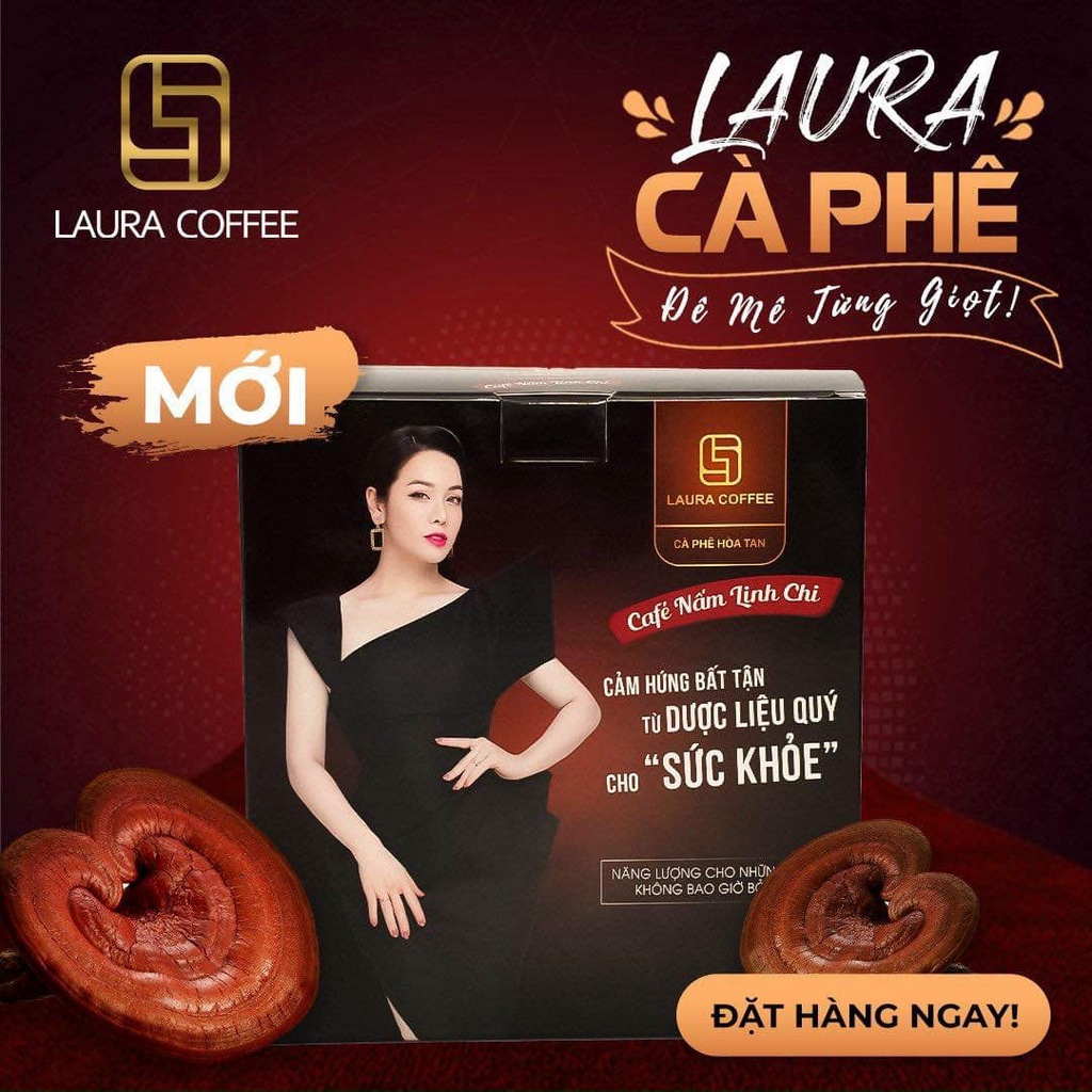 Cà phê nấm linh chi Laura Coffee Nhật Kim Anh hộp 10 gói uống ngon cafe ...
