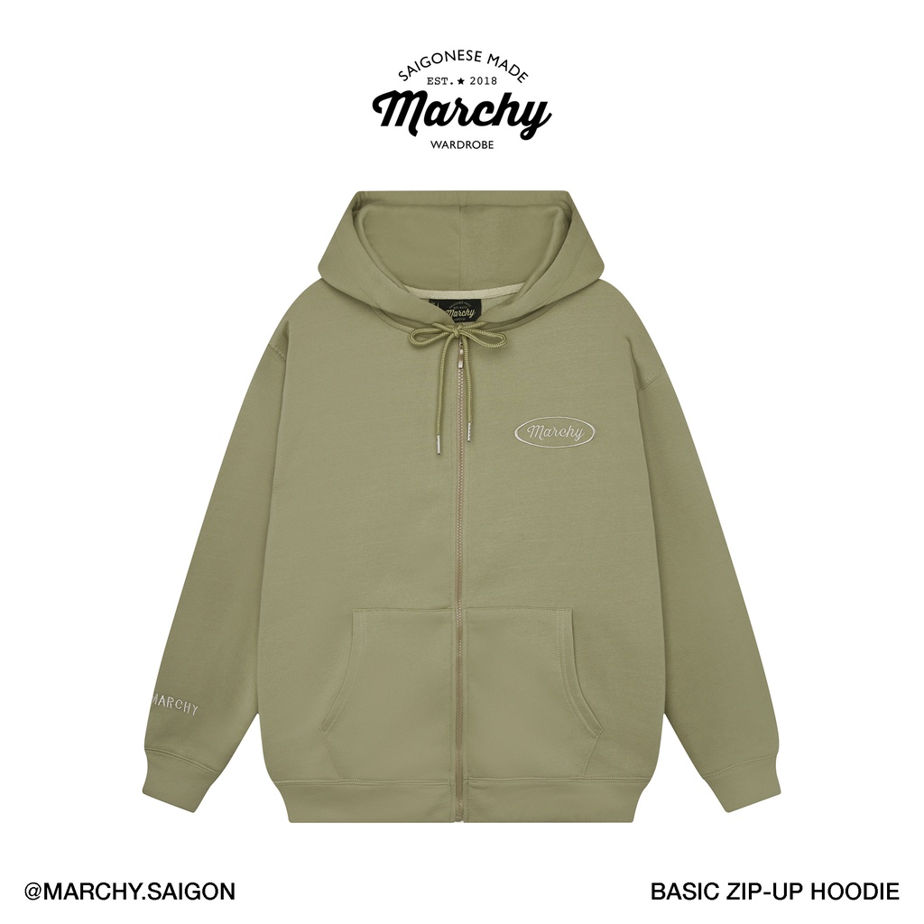 MARCHY - Basic Zip-up Hoodie - Áo khoác dây kéo | Shopee Việt Nam