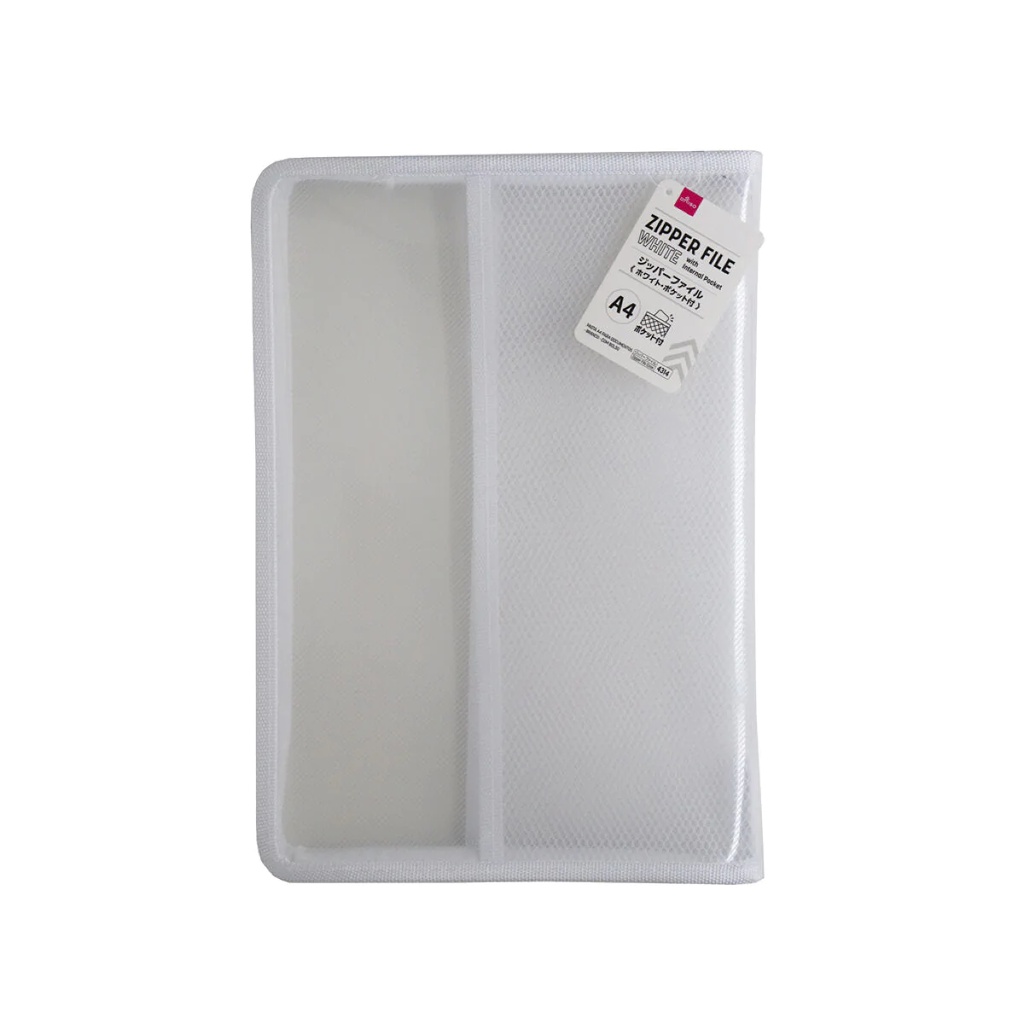 Daiso Túi đựng tài liệu A4 (trắng) 23x2x33.5cm Zipper File Case-4314 ...