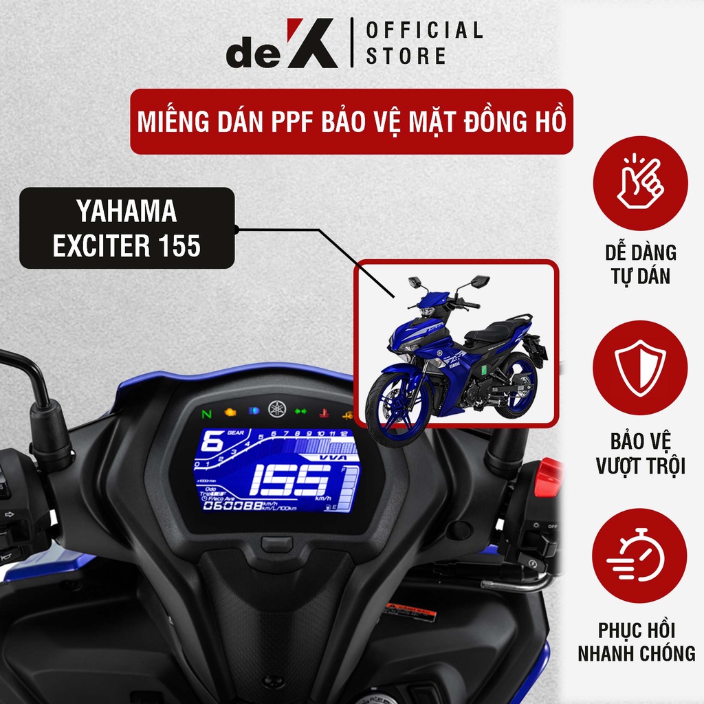 Dán xe Exciter 155 VVA 2021- 2024 .Miếng dán PPF bảo vệ mặt đồng hồ xe ...
