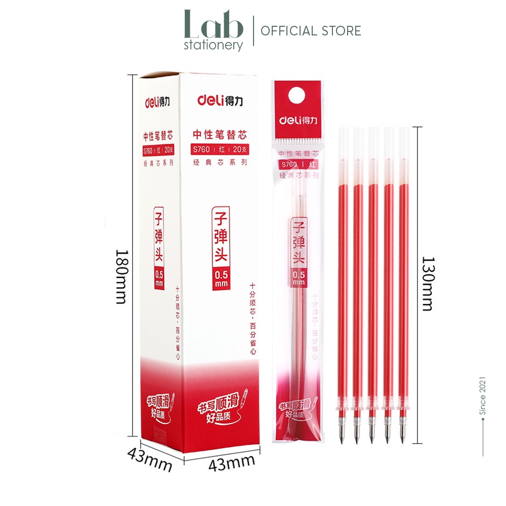Ruột Bút Mực Gel Deli S760 Ngòi 0.5mm Labo Thay Thế Cho Bút Bi A117 ...