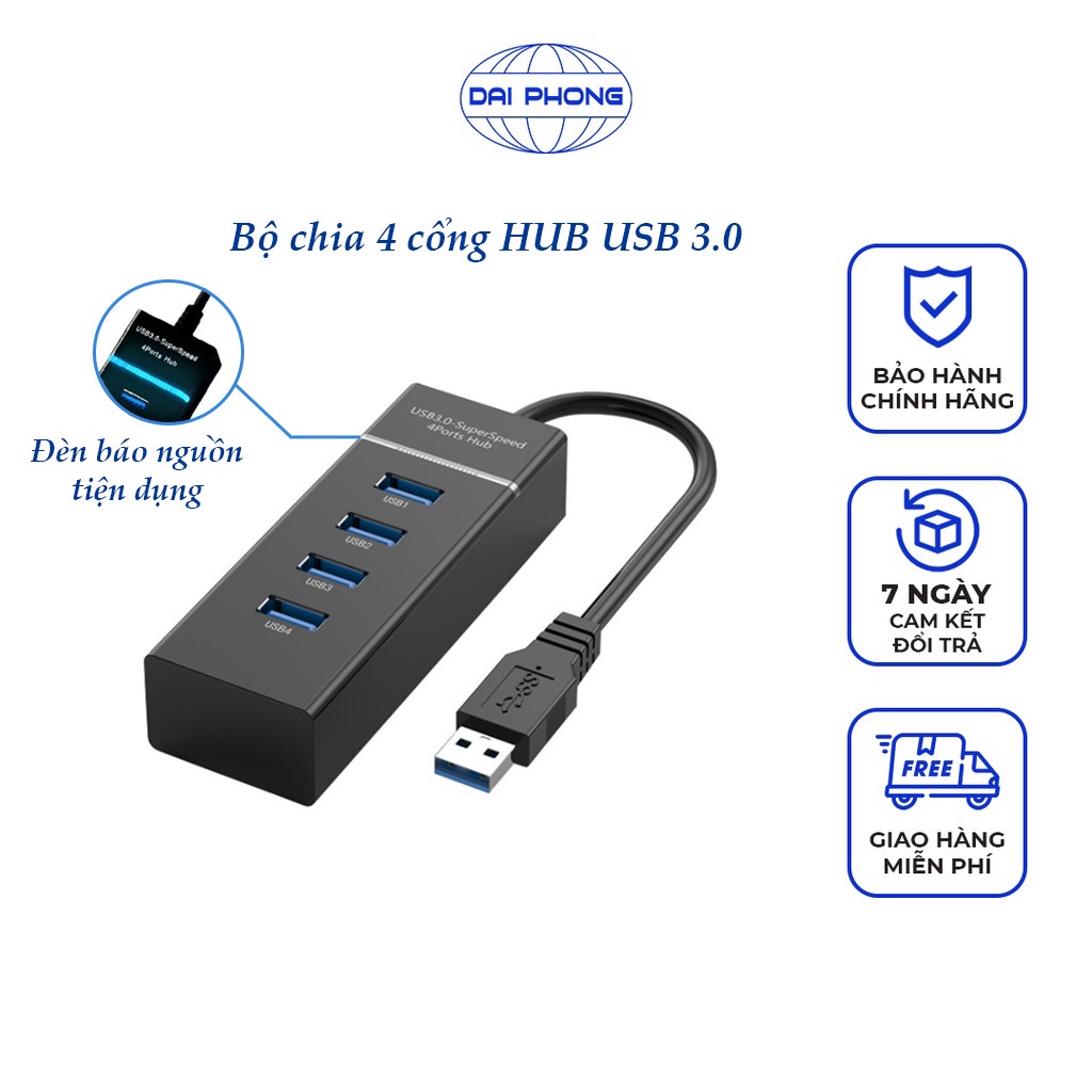 Bộ chia USB HUB Orico 4 cổng USB 3.0 (Đen) - Hàng chính hãng | Shopee ...