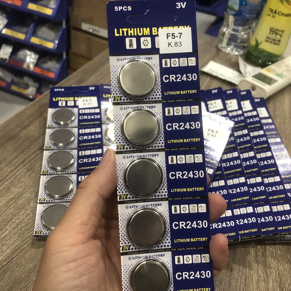 Vi Pin cúc Lithium 3V CR2430 CR2450 pin nút đường kính 24mm cho Cmos, điều khiển, chìa khóa ô tô ...