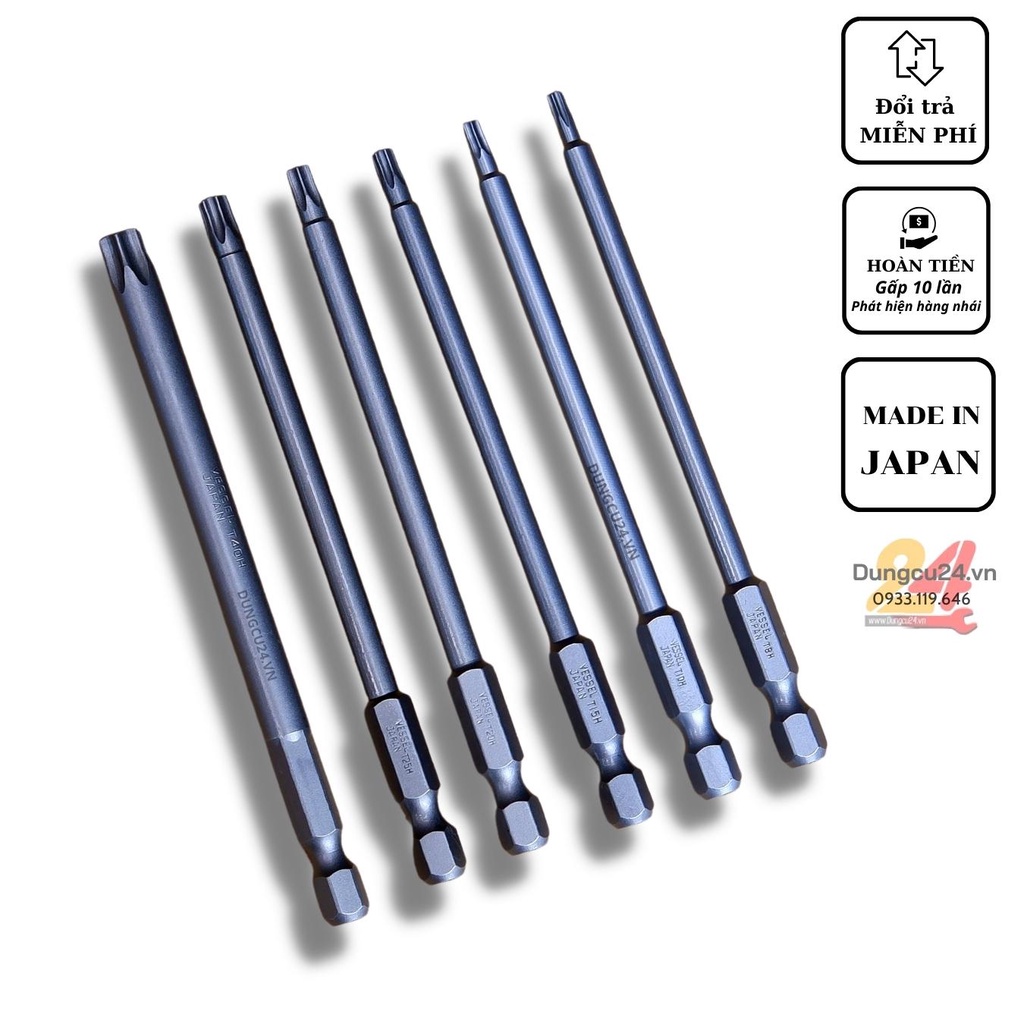 Mũi vít hoa thị Nhật Vessel T8/T10/T15/T20/T25/T30/T40 [made in japan] | Shopee Việt Nam