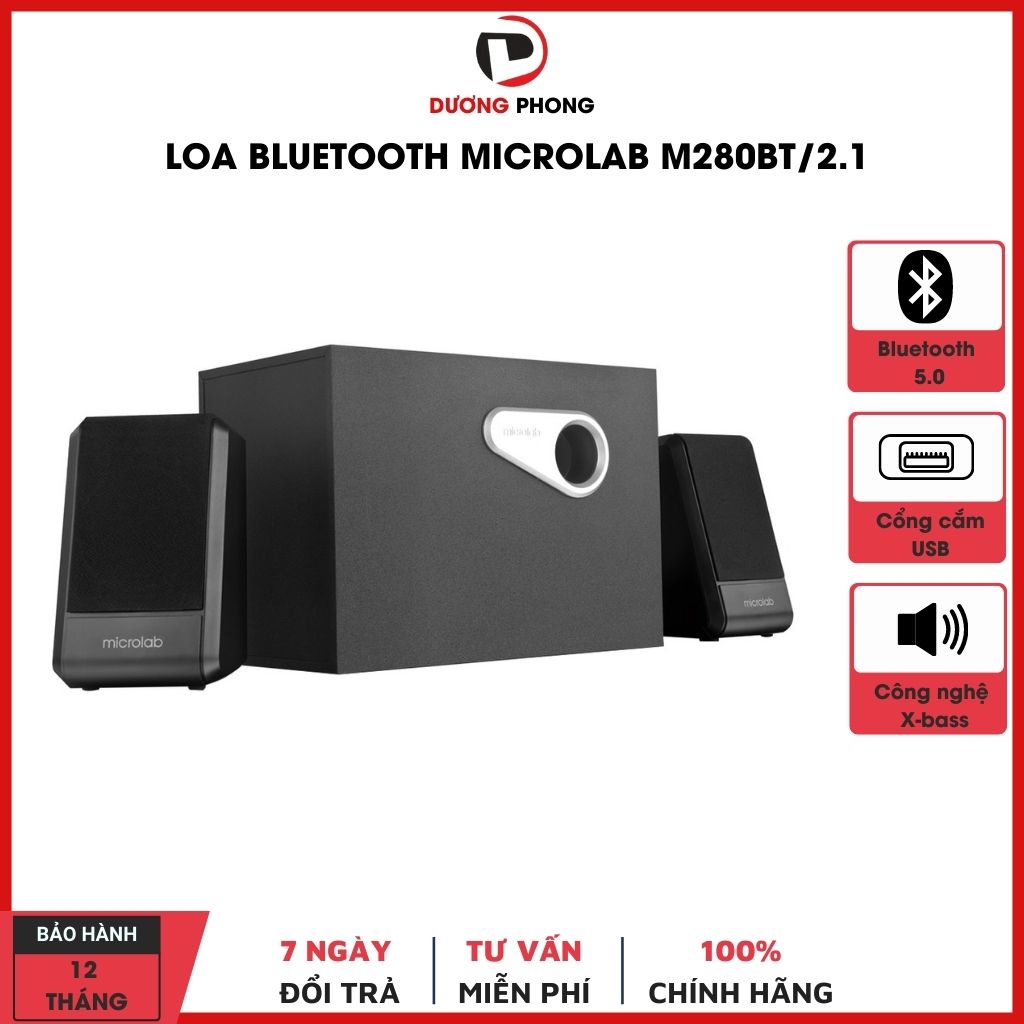 Loa Vi Tính Microlab M280BT 2.1- 39 W RMS Có khe cắm USB, phát âm thanh ...