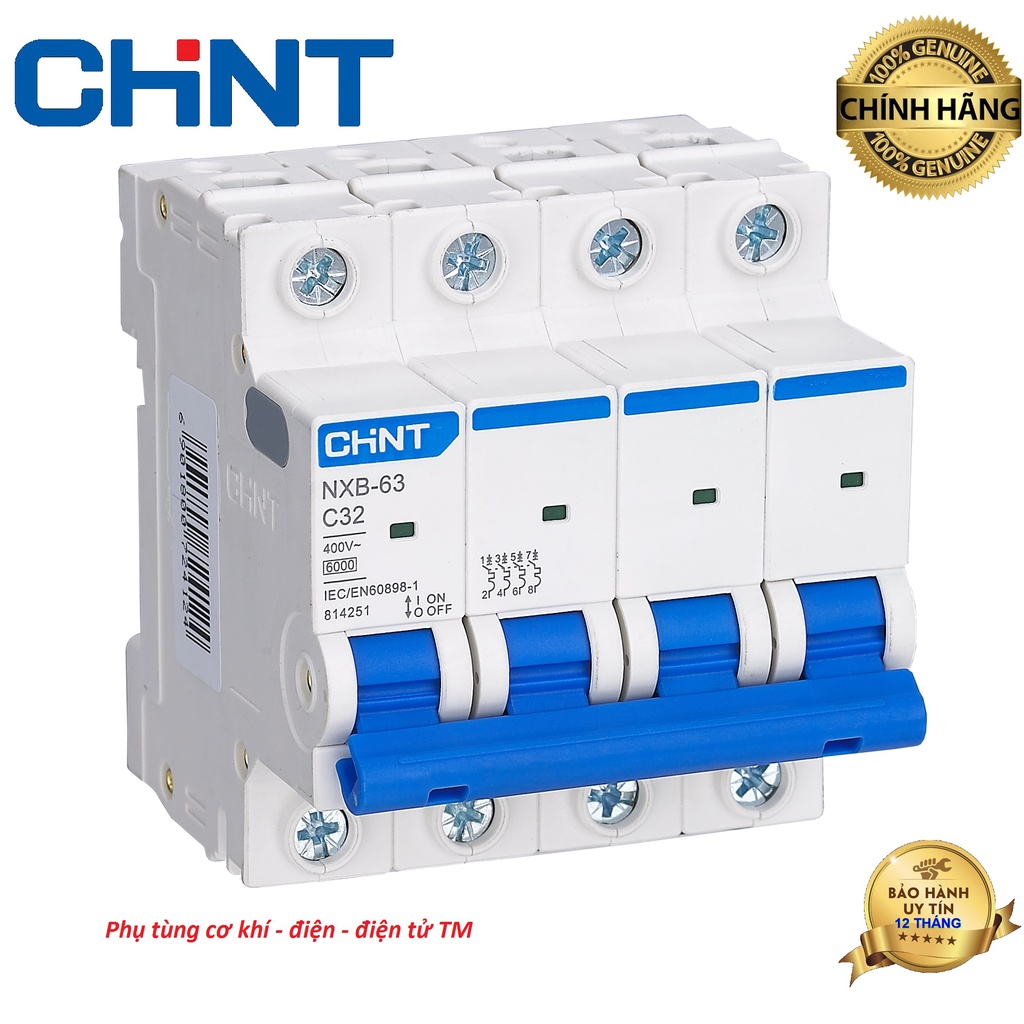 [Chính Hãng]CB 4 pha/4pole- CHINT MCB NXB63-5P/Cầu dao Aptomat/,CB khối 6A,10A,16,20A,25A,32A ...