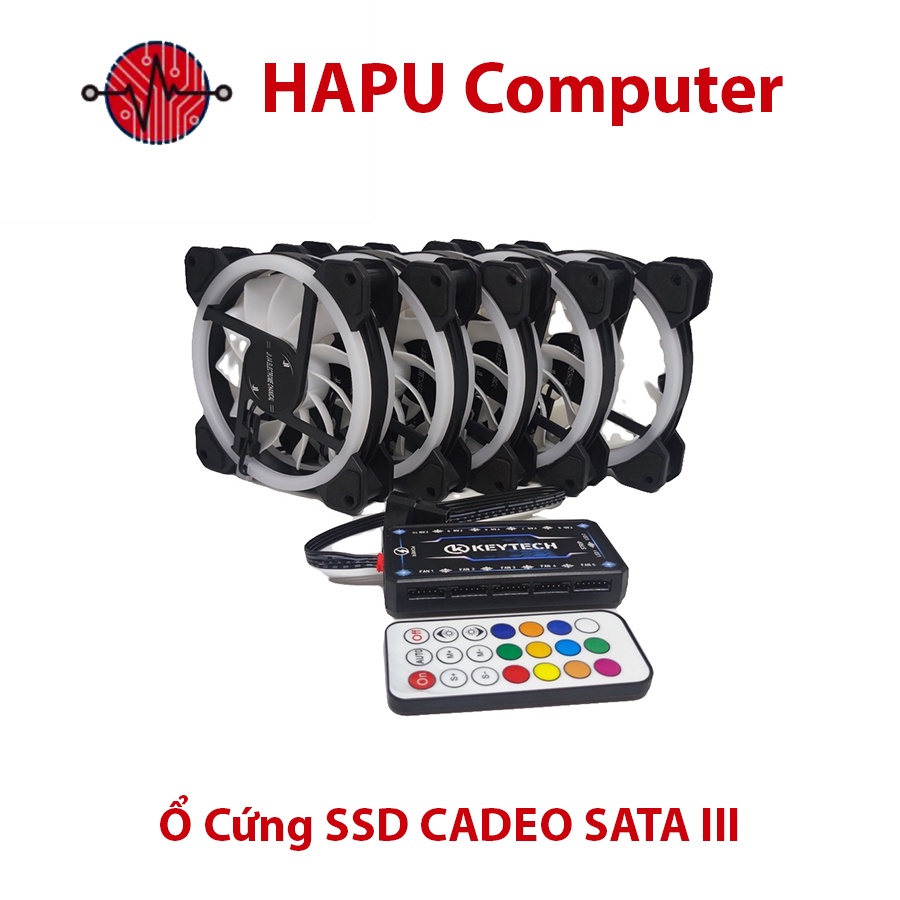 Combo 5 Fan Led RGB Keytech L8+ Tặng Bộ Hub Kết Nối Nguồn Và Điều Khiển ...