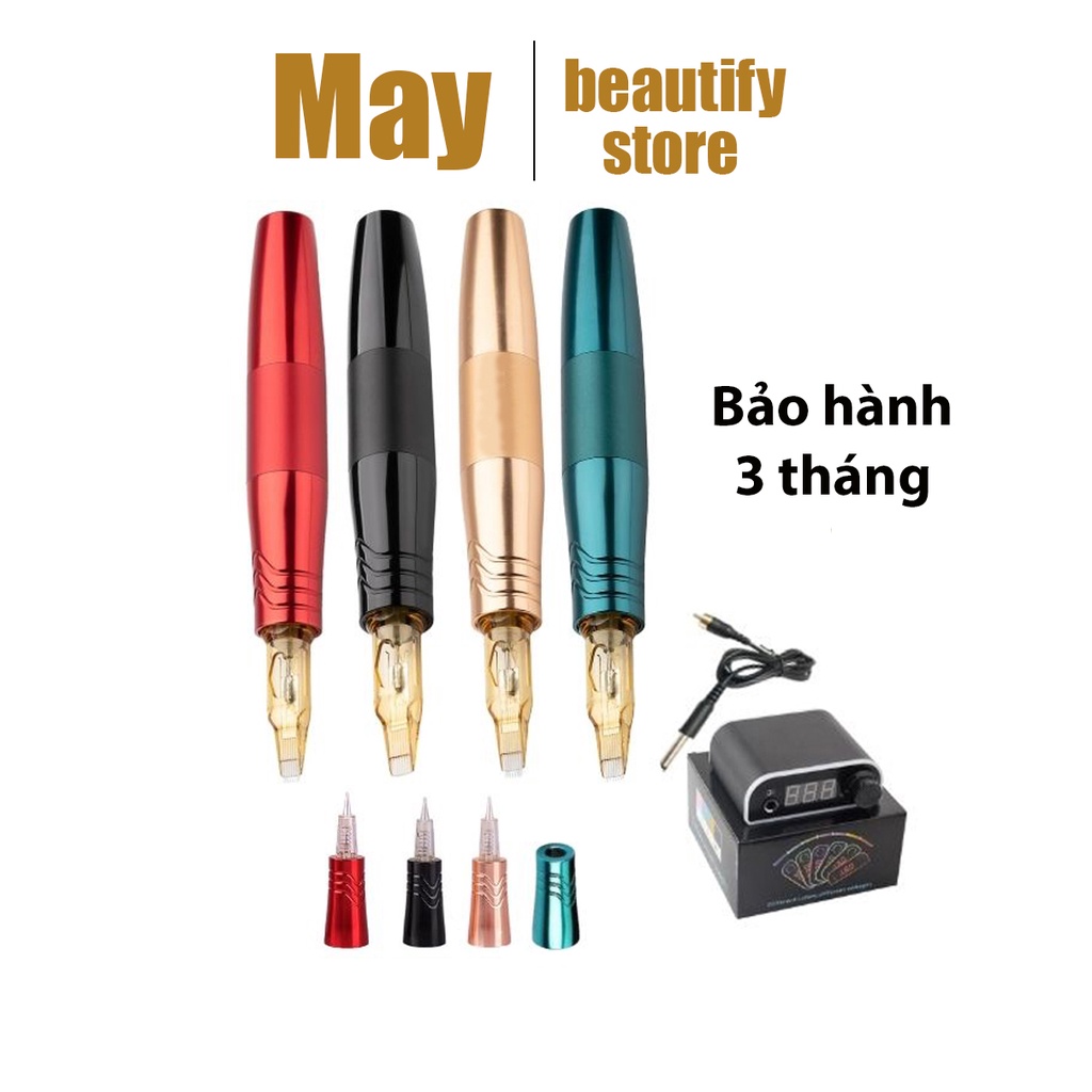 Máy pen mini 2 đầu 5.0 phun môi xăm tatto tặng kèm 1 nguồn led không ...